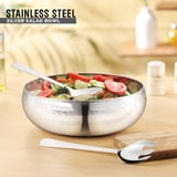 Avador® Set of 3 Premium Stainless Steel Salad Mixing Bowl Hammered ...