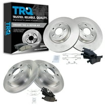 TRQ Front and Rear Brake Pad & Rotor Kit Brake Pads Brake Rotor Ceramic ...