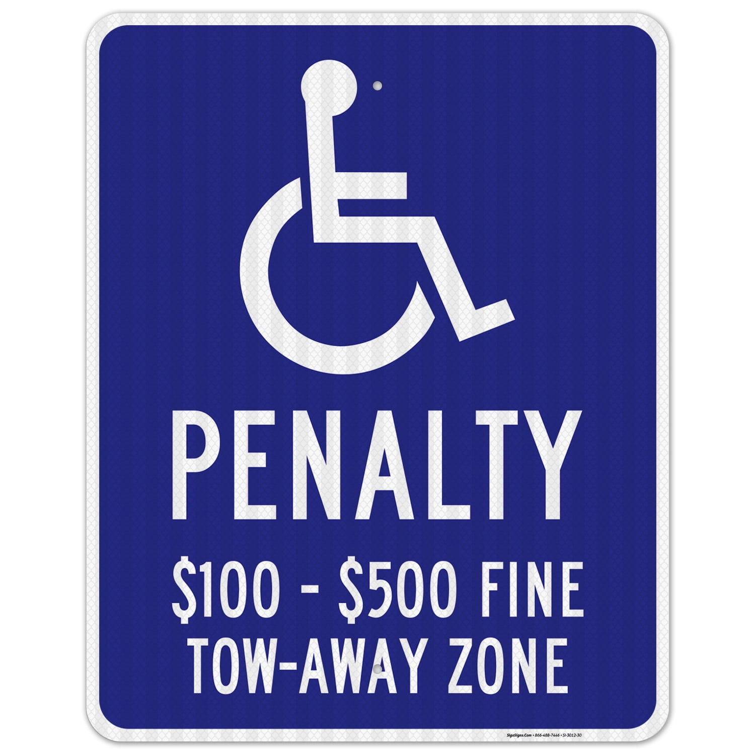 Virginia Handicap Parking Sign, Penalty $100 - $500 Fine Tow-Away Zone ...