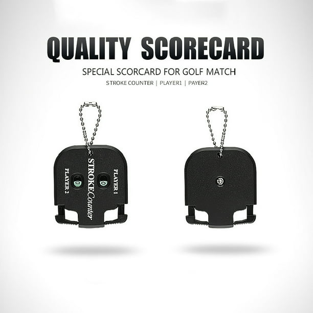 Golf Scorer 2 Players Square Counter Portable Golf Scoring Keeper Black ...