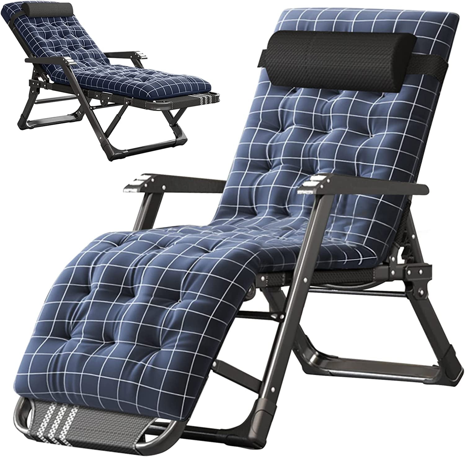 ABORON Folding Chaise Lounge Chair,Adjustable 5-Position Outdoor Patio ...