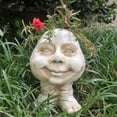 Homestyles Antique White Daisy the Muggly Face Humorous Statue Planter ...