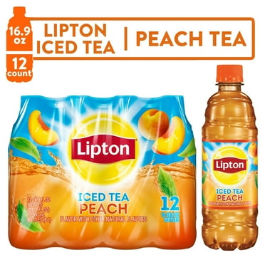 Lipton Peach Iced Tea, 16.9 oz Bottles, 12 Pack, Refreshing Sweetened ...