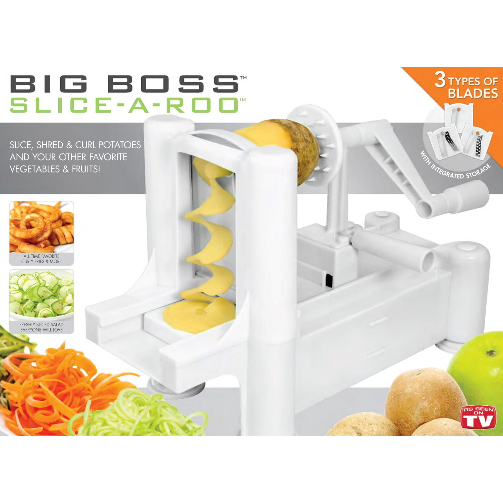 Click here for Big Boss Slice-A-Roo White 3 Blade Spiral Vegetabl... prices