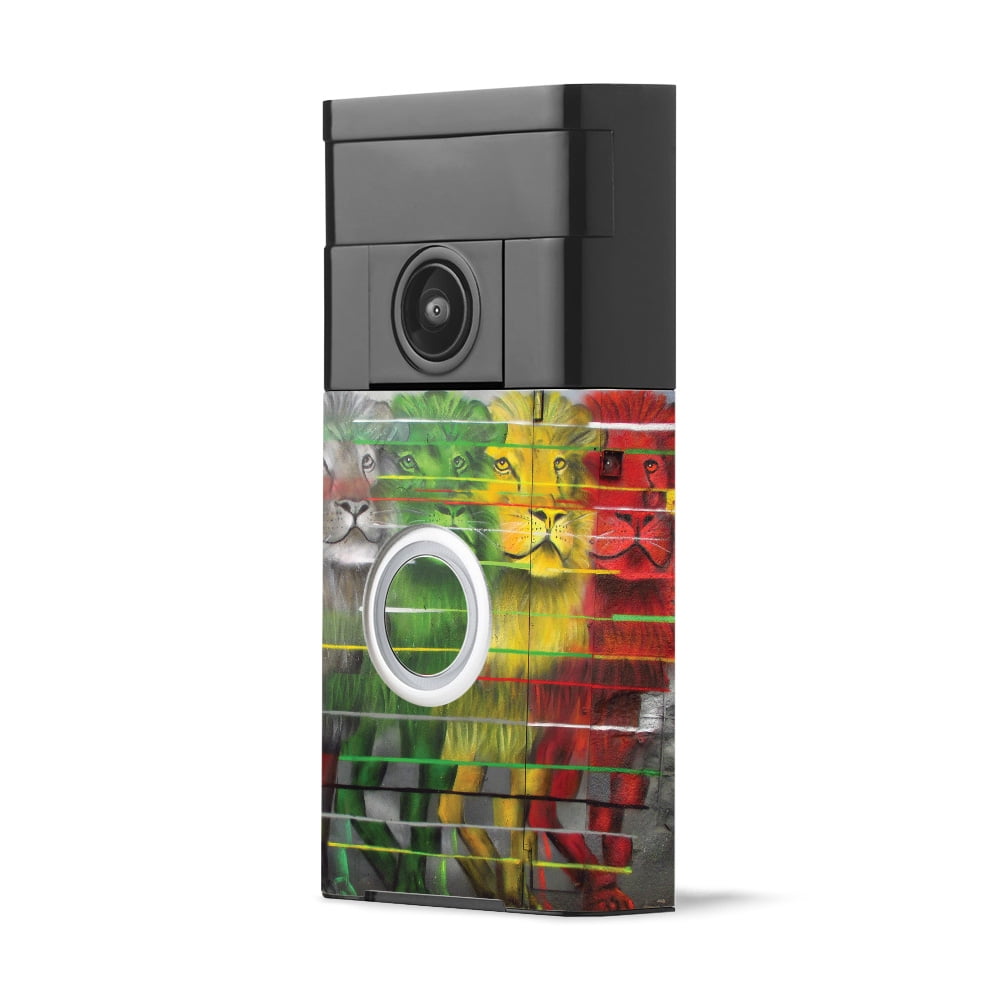 Skin Decal Wrap Compatible With Ring Video Doorbell Sticker Design Lion ...