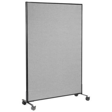 48-1/4"W x 60"H Freestanding Office Partition Panel with Partial Window ...