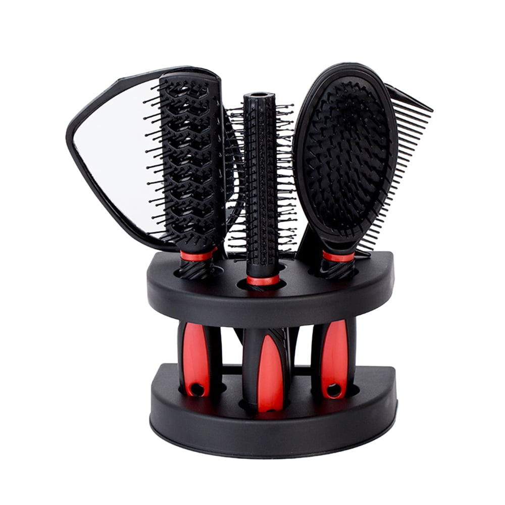 Set of 5 Hair Combs Mirror Set Professional Salon Hair Cutting Brushes ...