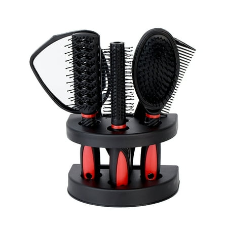 Set of 5 Hair Combs Mirror Set Professional Salon Hair Cutting Brushes ...