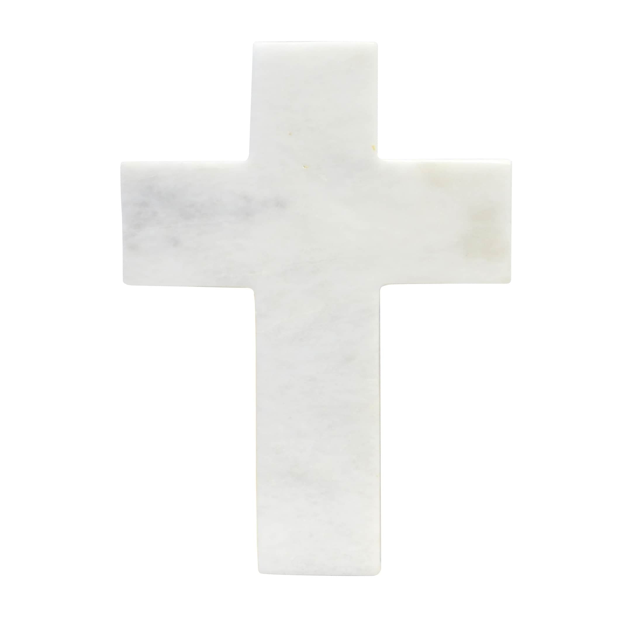 Rembrandt Home Polished Marble Decorative Cross Figurine, Traditional ...