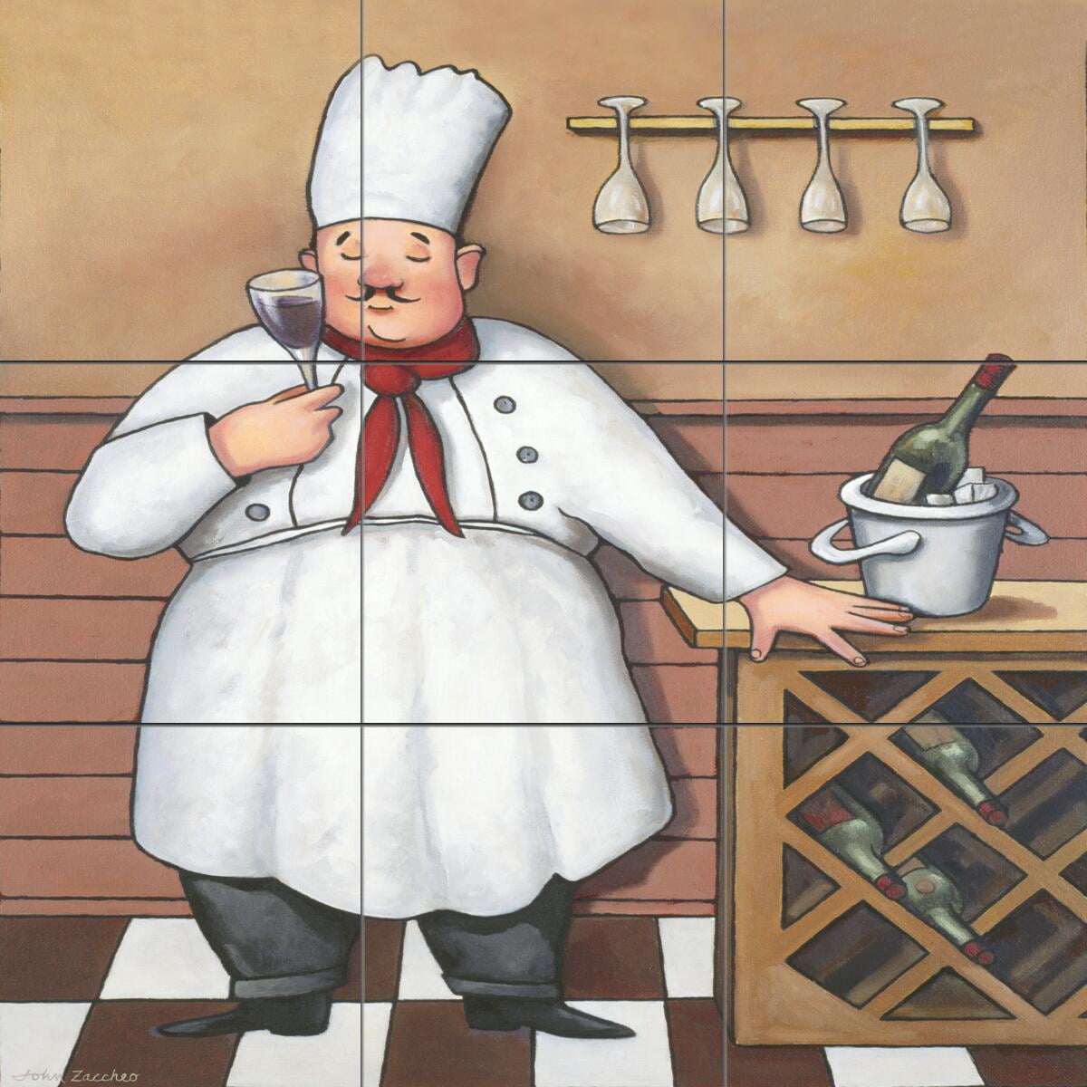 Tile Mural Kitchen Backsplash - Chef 2 - by John Zaccheo - Walmart.com