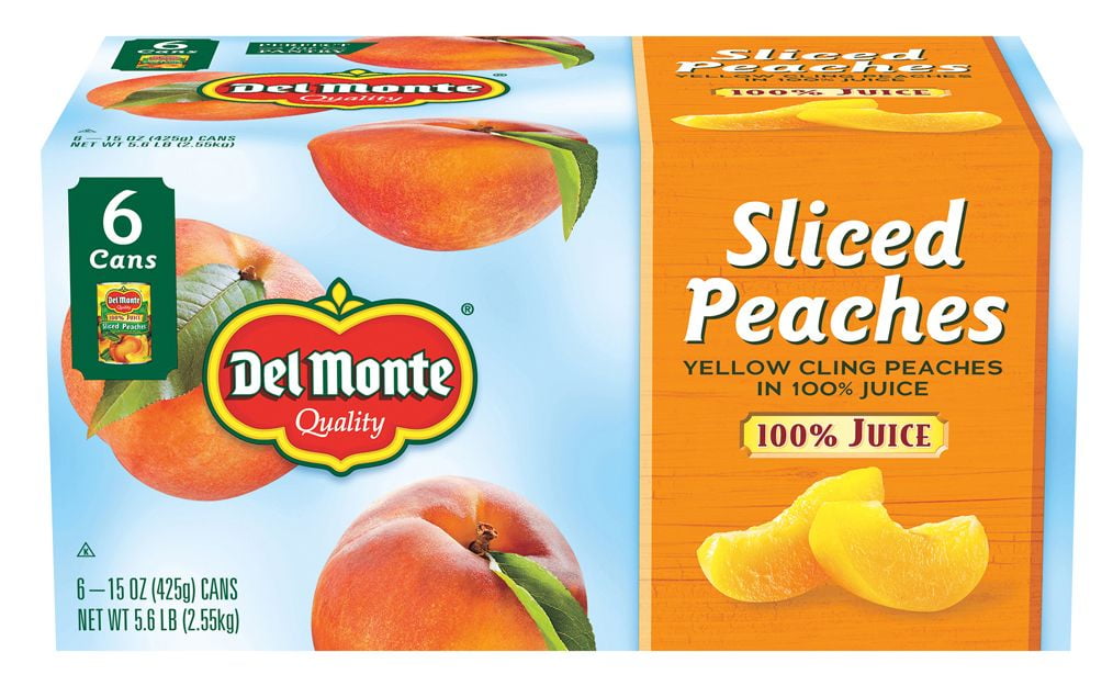 Del Monte Sliced Peaches in 100% Juice 6 Pk.15 oz. - Walmart.com