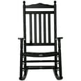 Outsunny Traditional Wooden High-Back Rocking Chair for Porch, Indoor ...