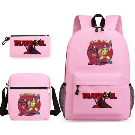 Deadpool And Wolverine Peripheral Three-Piece Schoolbag Male And Female ...
