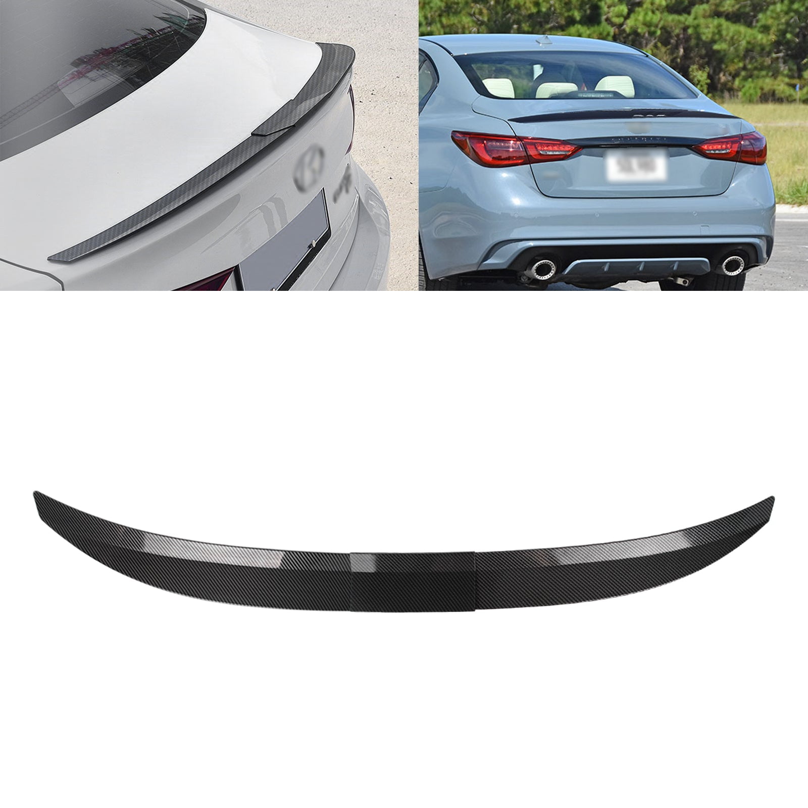 Xotic Tech 3PCS Adjustable Splicing Rear Trunk Wing Spoiler Lip Body ...