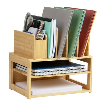 Kate and Laurel Briggs Mid-Century Wood Monitor Stand Desktop Organizer ...
