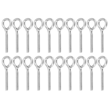 M10x70 3/8"x2.75" Stainless Steel Eye Bolts Threaded Screw Eyebolt Shoulder Ring with Nuts ...