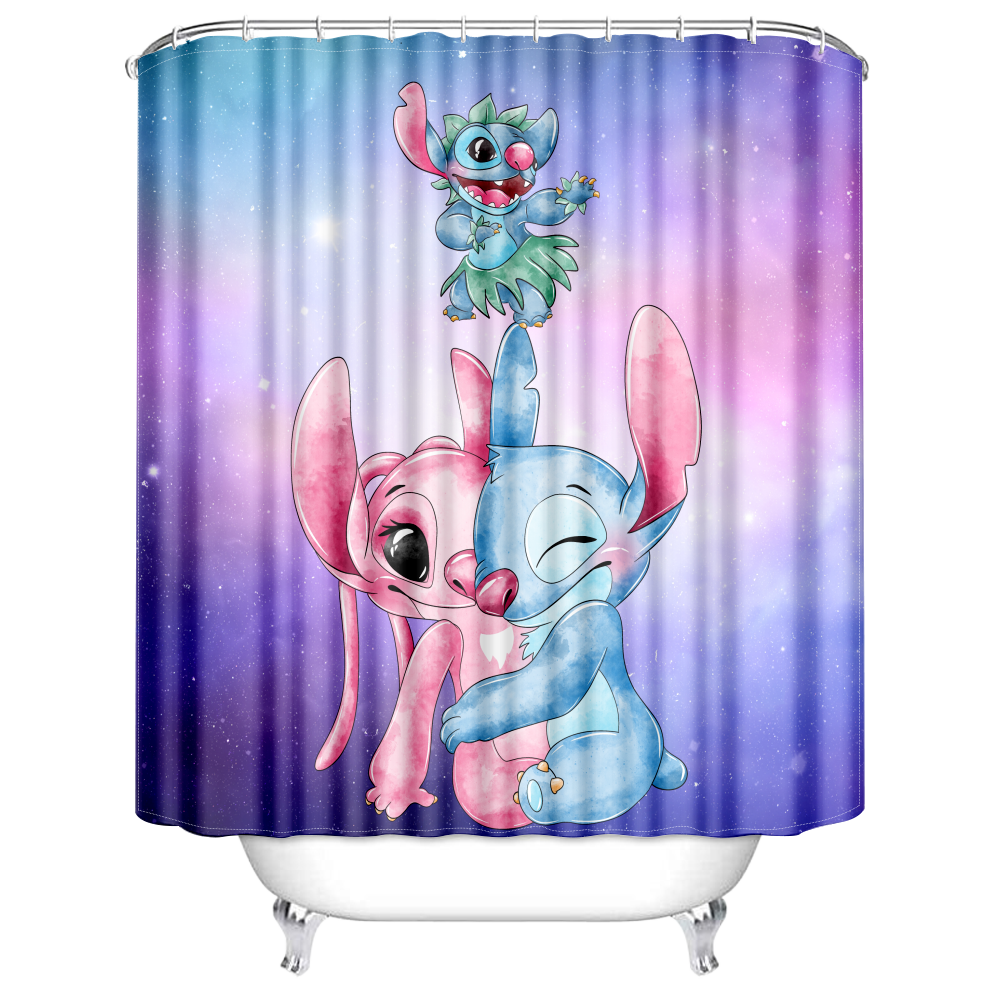 Lilo And Stitch Shower Curtain 60 X 72 Inch Waterproof Cute Decorative