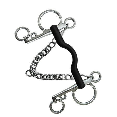 metal, Mouth with Trims, with Curb Hooks Chain Horse Bit, Cheek Harness ...