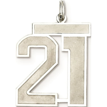 925 Sterling Silver Large Satin Number 21 | Walmart Canada