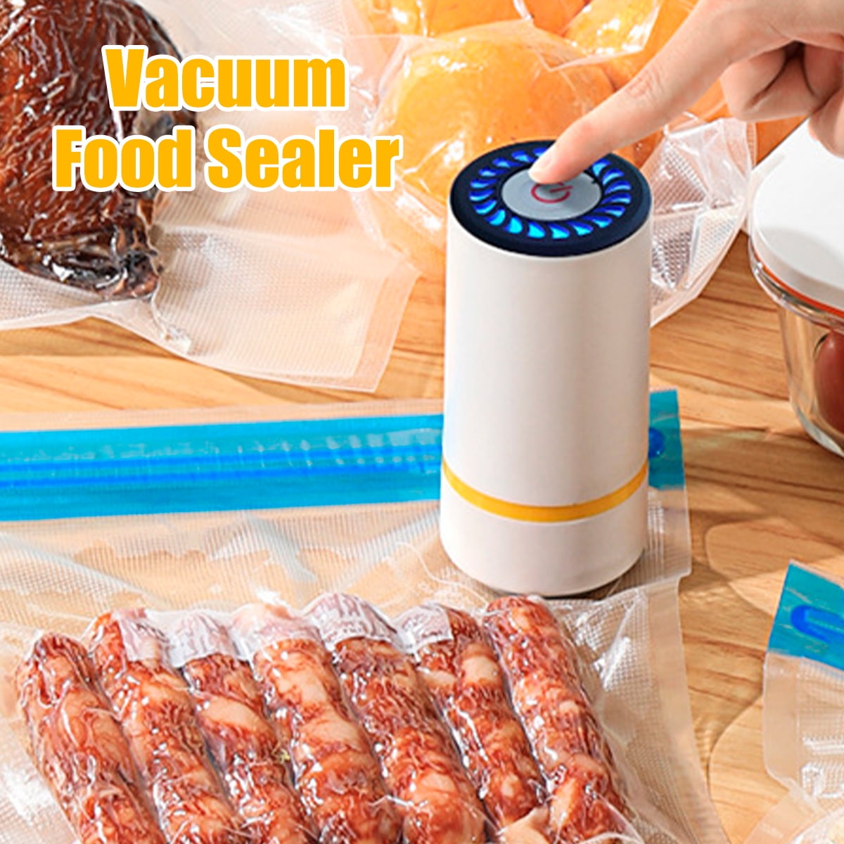 Pcapzz Vacuum Sealer Machine,Handheld Vacuum Sealer USB Rechargeable Wireless Portable Compact ...