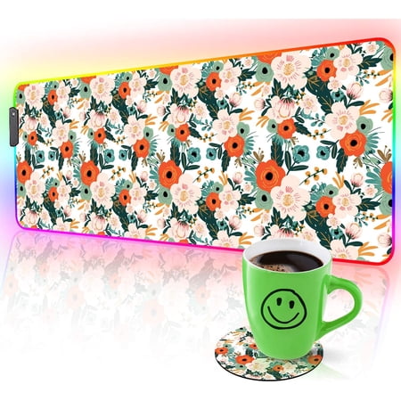 TSXUAN RGB Mouse Pad-3 RGB Gaming Mouse Pad and Coffee Coaster, Soft ...