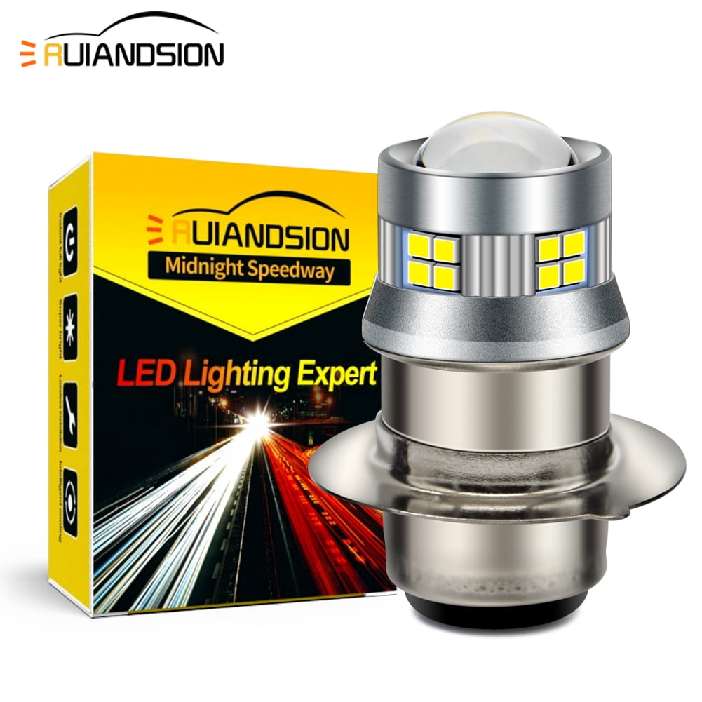 Ruiandsion P15D LED Motorcycle Headlight Bulb - Integrated High/Low ...