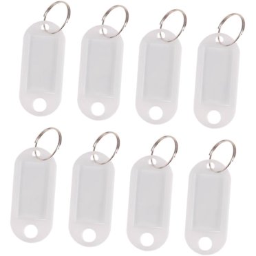 Plastic Key ID Tags Name Card Labels Keyring Keychain White 10pcs ...