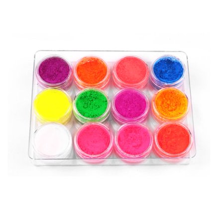 BEPTV45 12-color Nail Fluorescent Powder Light And Soft Set Bright Easy ...