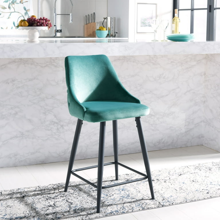 Safavieh Kelsey Counter Stool Seafoam Black