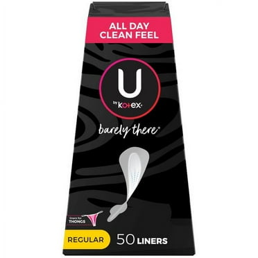 U by Kotex Daily Wrapped Thong Panty Liners, Light Absorbency, Regular ...