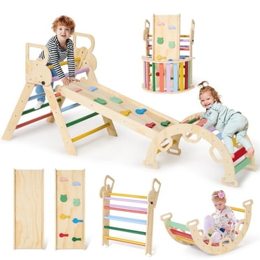 Infans Toddler Wood Activity Indoor Climbing Structure, 3-in-1 Kids ...