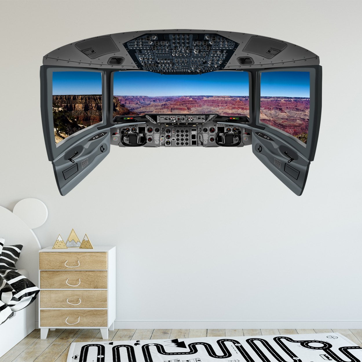 VWAQ Cockpit Wall Mural | Grand Canyon Wall Decal | Plane Window ...