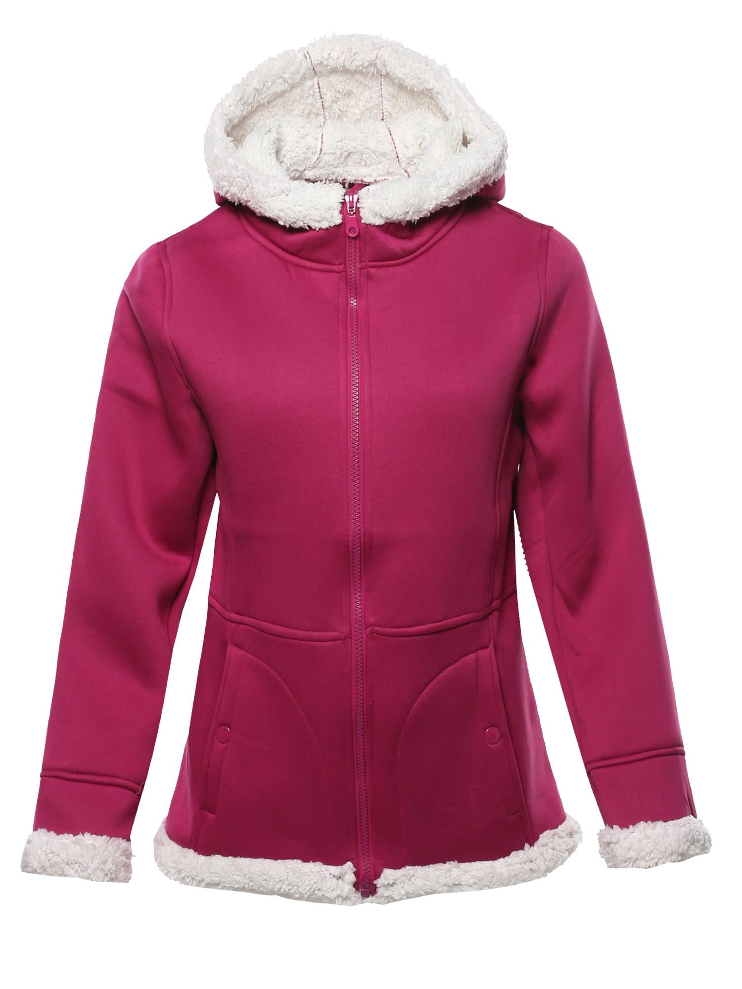 Fashionoutfit Womens Solid Sherpa Bonded Fleece Hooded Jacket