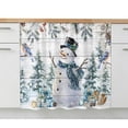 Blue Snowman Christmas Sink Skirt 11"Wx13"L,Dustproof Under Sink ...