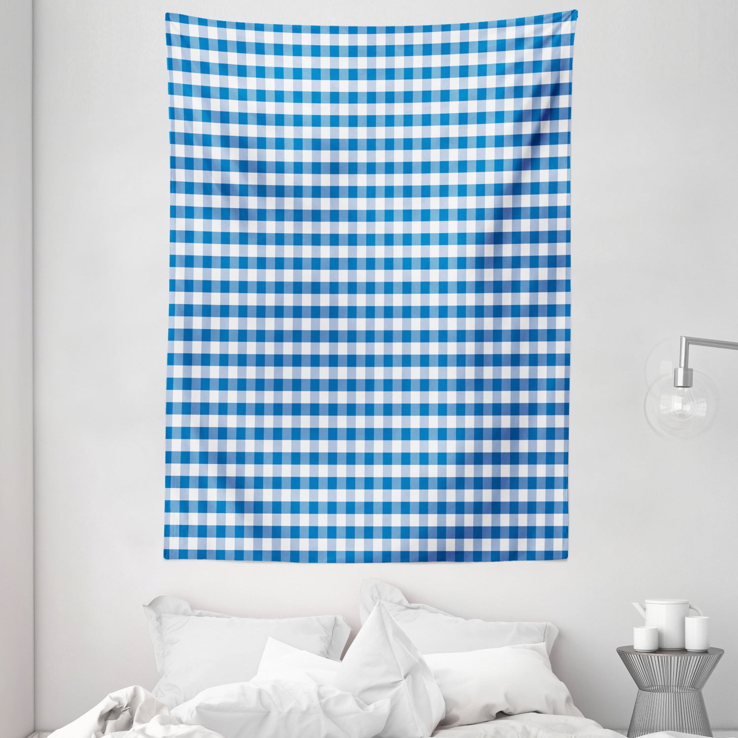 Checkered Tapestry, Monochrome Gingham Checks Classical Country Culture ...