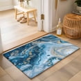 Blue Gradient Marble Area Rug, Abstract Gold Ombre Wave Rock Texture ...