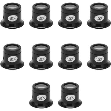 Double Lens Eyeglass Black Loupe Magnifier Jeweler's Loupe Tool 10x ...