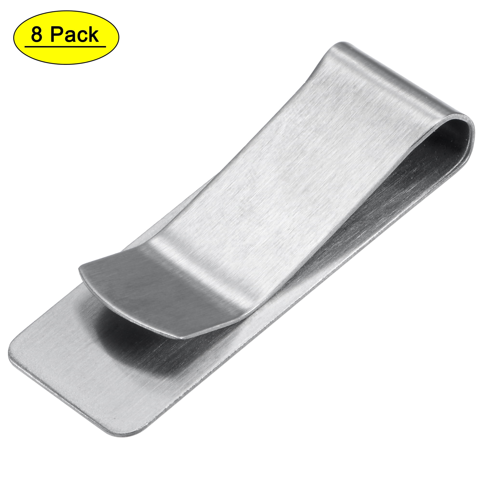 Uxcell 52mm Stainless Steel Slim Clip Credit Card Holder Clamp, Silver ...