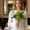 Green Ball Shape Artificial Flower Bouquet - Faux Floral Centerpiece ...