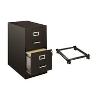 2 Piece File Cabinet in Charcoal and Adjustable File Caddy in Black ...