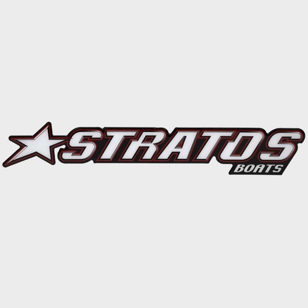 Stratos Boat Raised Emblem Decal 203902 | Black White Red Trailer ...