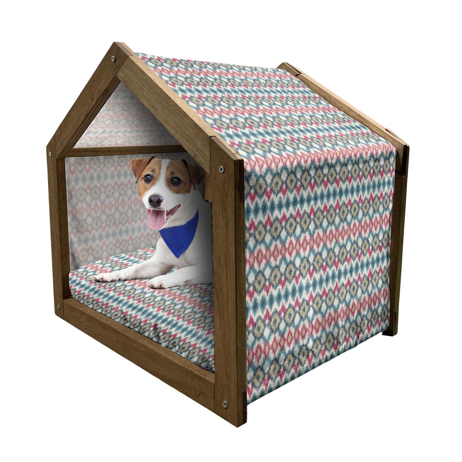 Ikat Pet House, Cultures Theme Mexican Aztec Motifs with Geometrical ...
