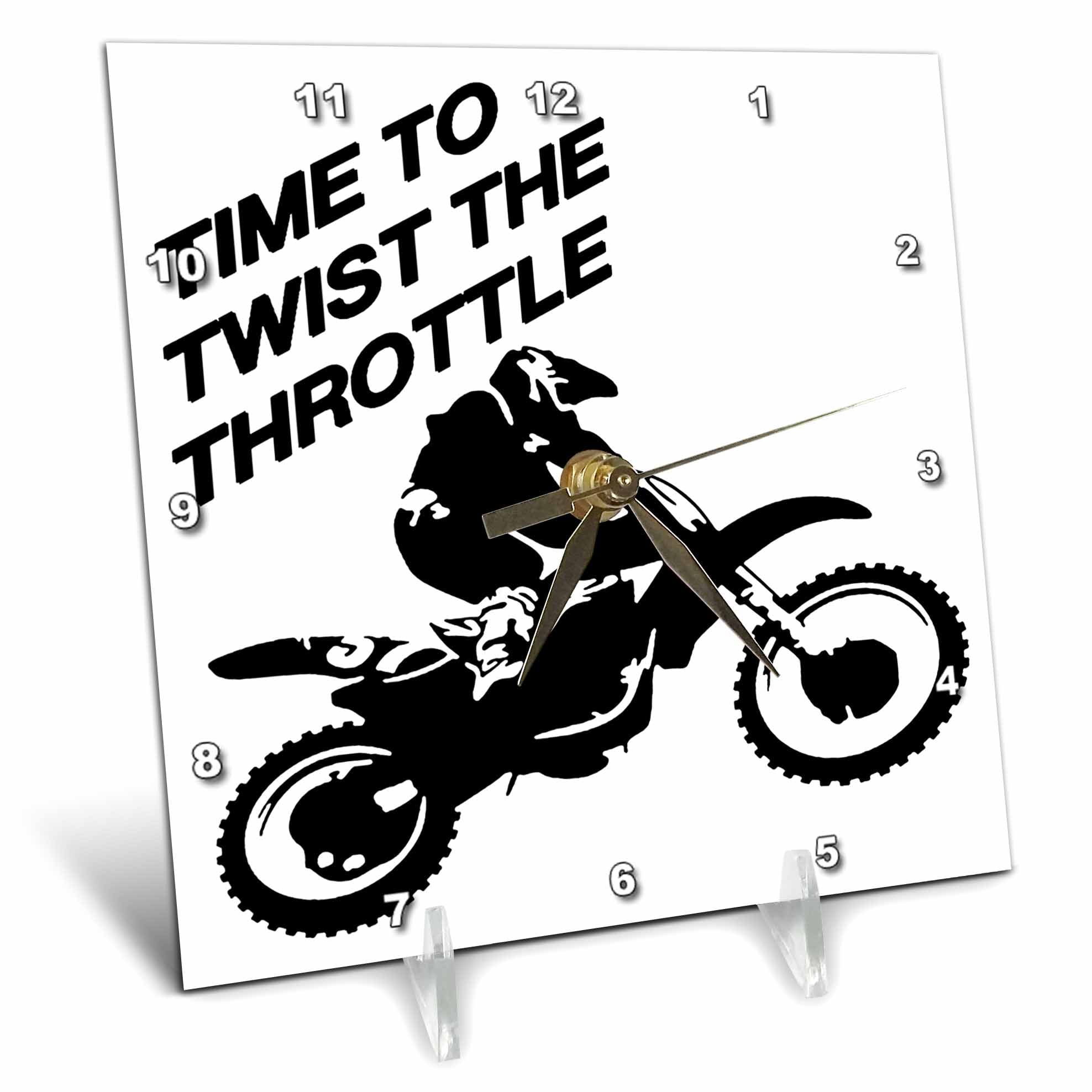 Time To Twist The Throttle Off Road Motocross Biker 6x6 Desk Clock dc ...