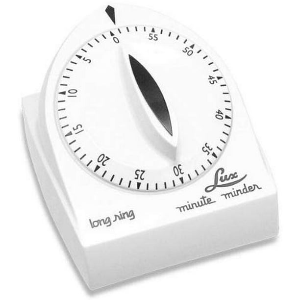 Lux Minute Minder Long Ring Timer Mechanical White 60 Min - Walmart.com