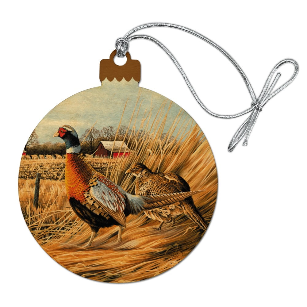 Pheasants on the Farm Wood Christmas Tree Holiday Ornament - Walmart.com