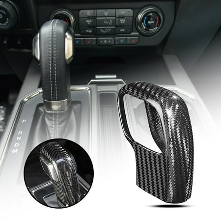 Gear Shifter Knob Trim Waterproof Self-adhesive Carbon Fiber Black Gear ...