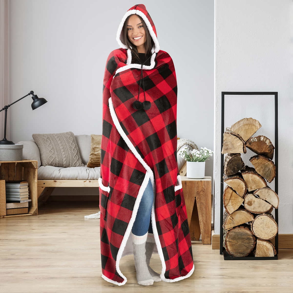 Click here for Safdie & Co. Hooded Throw With Sherpa 50 X 70 50 X... prices