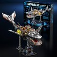1388+pcs Mechanical Whale Building Blocks MOC Sea Life Model Animal ...