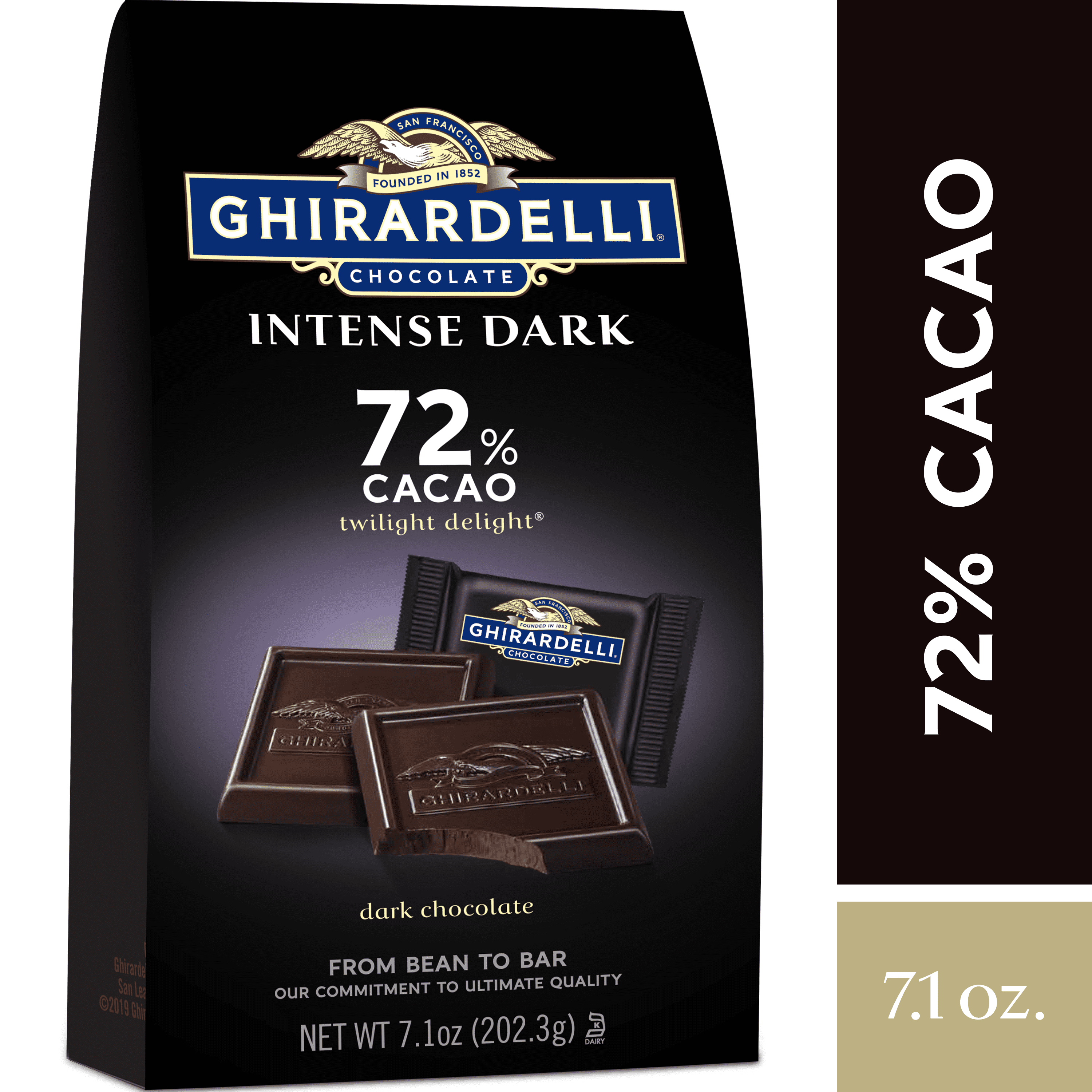 Ghirardelli Intense Dark Chocolate Squares - 72% Cacao – 7.01 oz ...