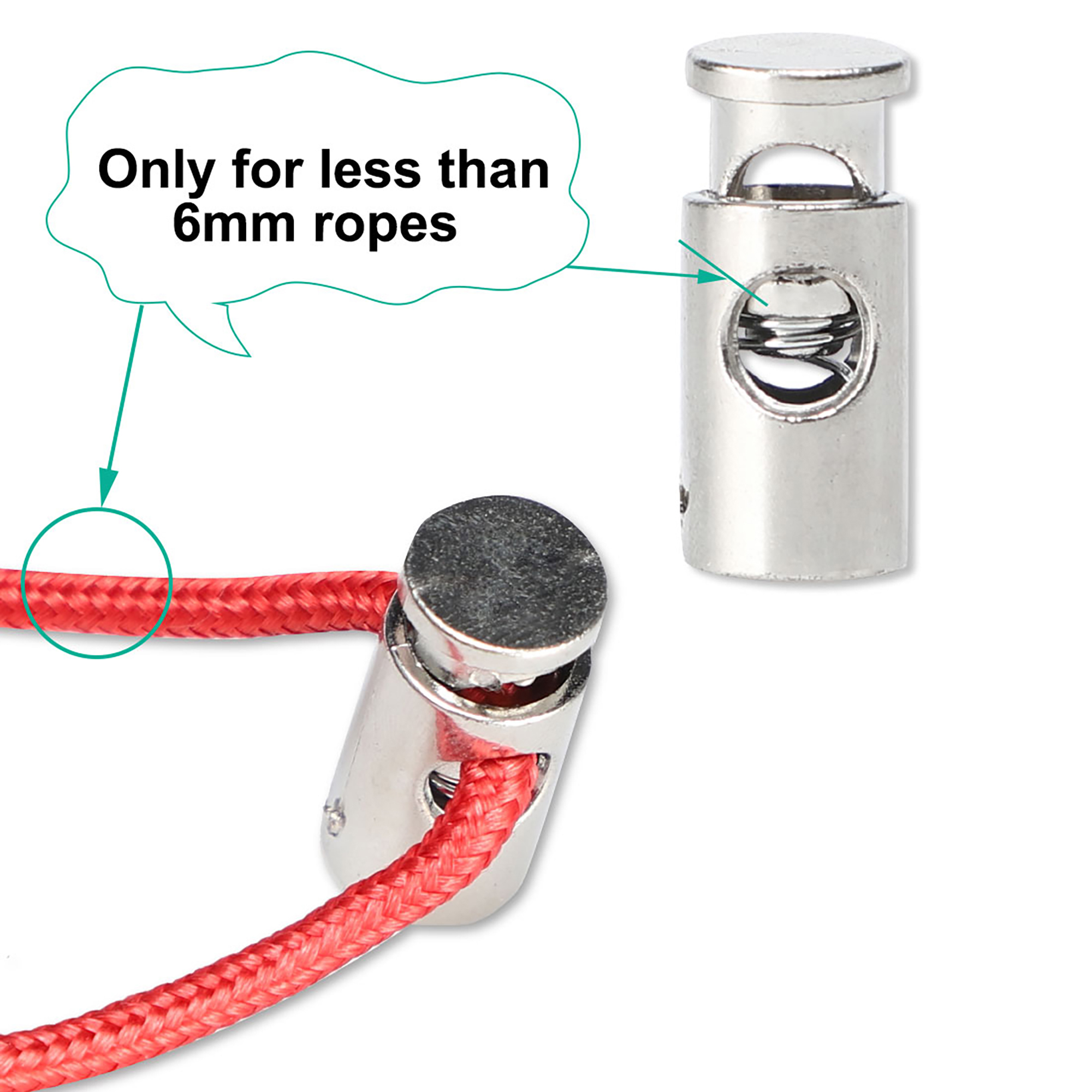 8 Pcs Spring Cord Locks Plastic Cord Fastener Single Hole Toggle ...